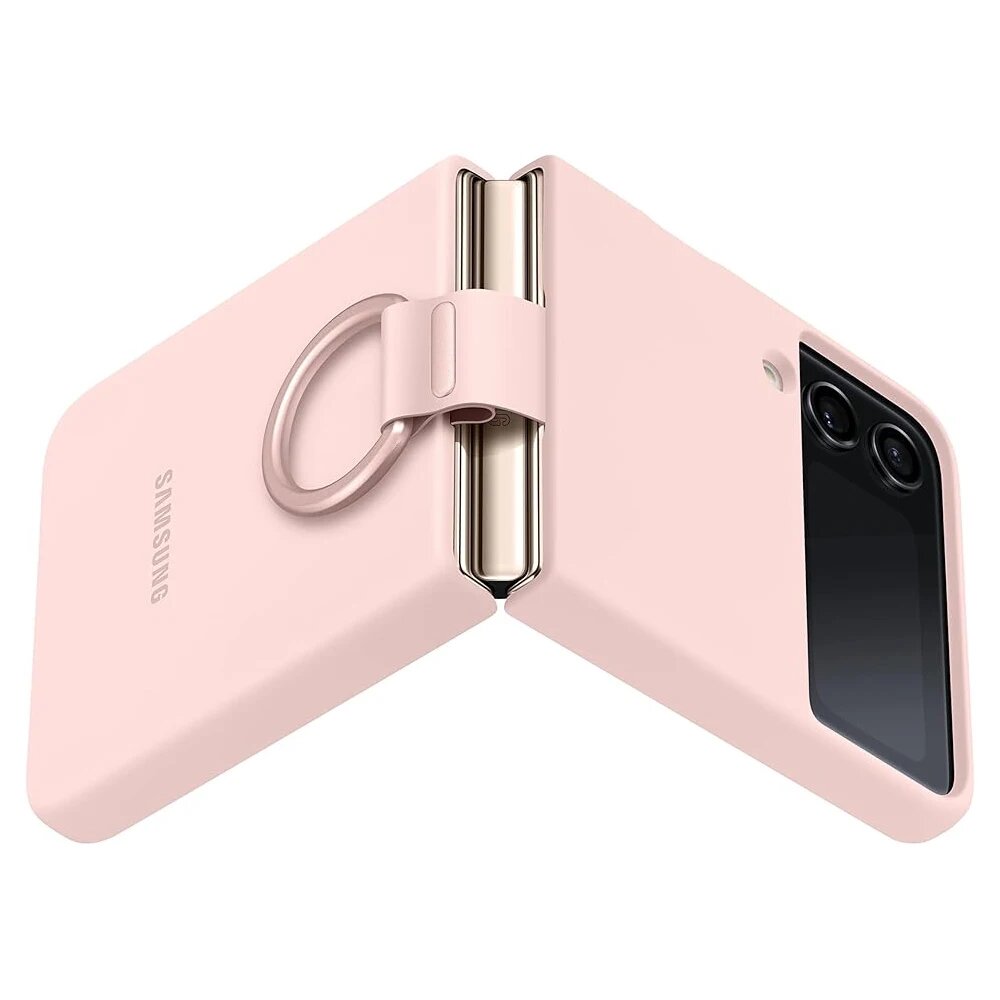 Розовый чехол Samsung Galaxy Z Flip 4 с кольцом