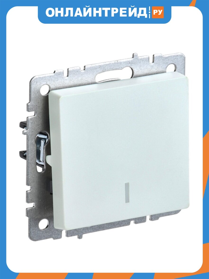Выключатель Iek 1-кл. СП BRITE ВС10-1-1-БрЖ 10А с инд. жемчуж, BR-V10-1-10-K36