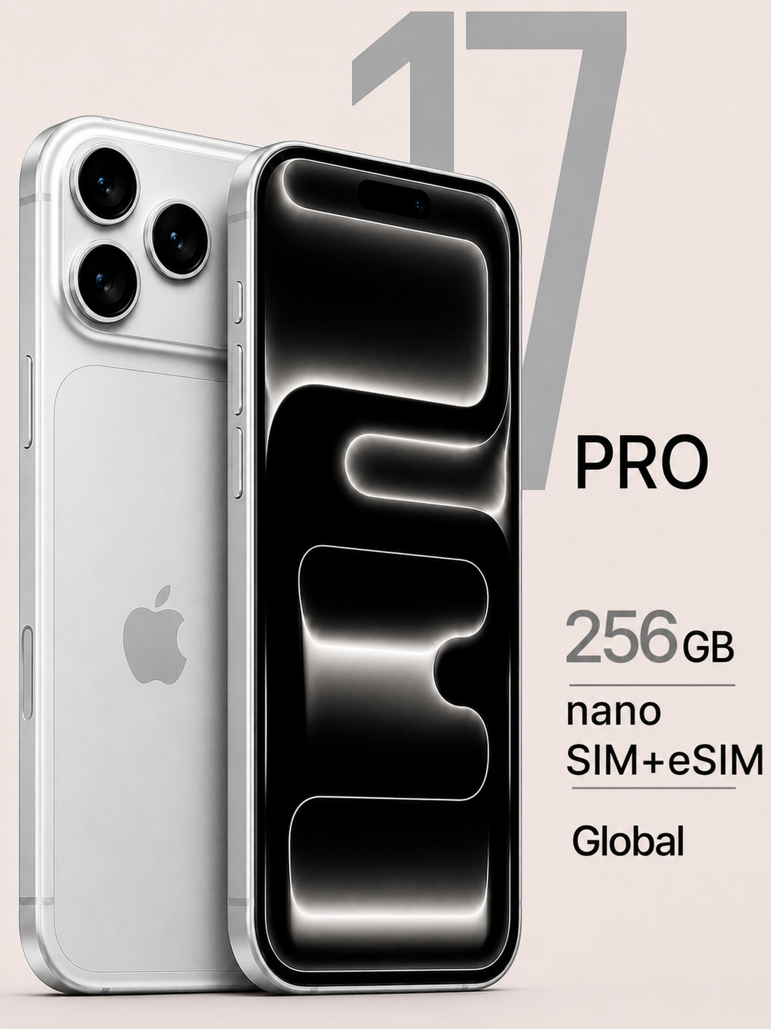 Смартфон Apple iPhone 17 Pro, 256Gb, Silver (nano SIM+eSIM), без RuStore