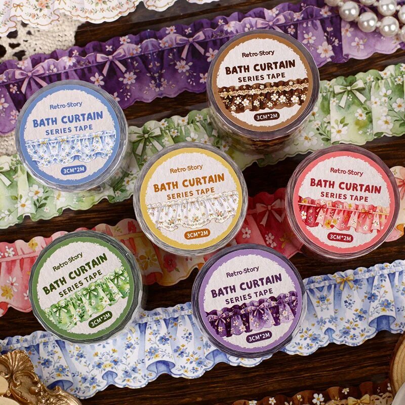 Набор наклеек для скрапбукинга Washi stickers 6 стилей 6Roll