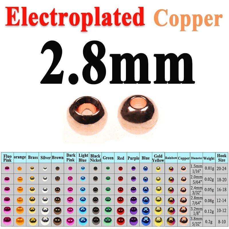 Vtwins Латунные бусины для вязания мушек 20 шт Коричневый, 2.8mm 20pcs EPcop