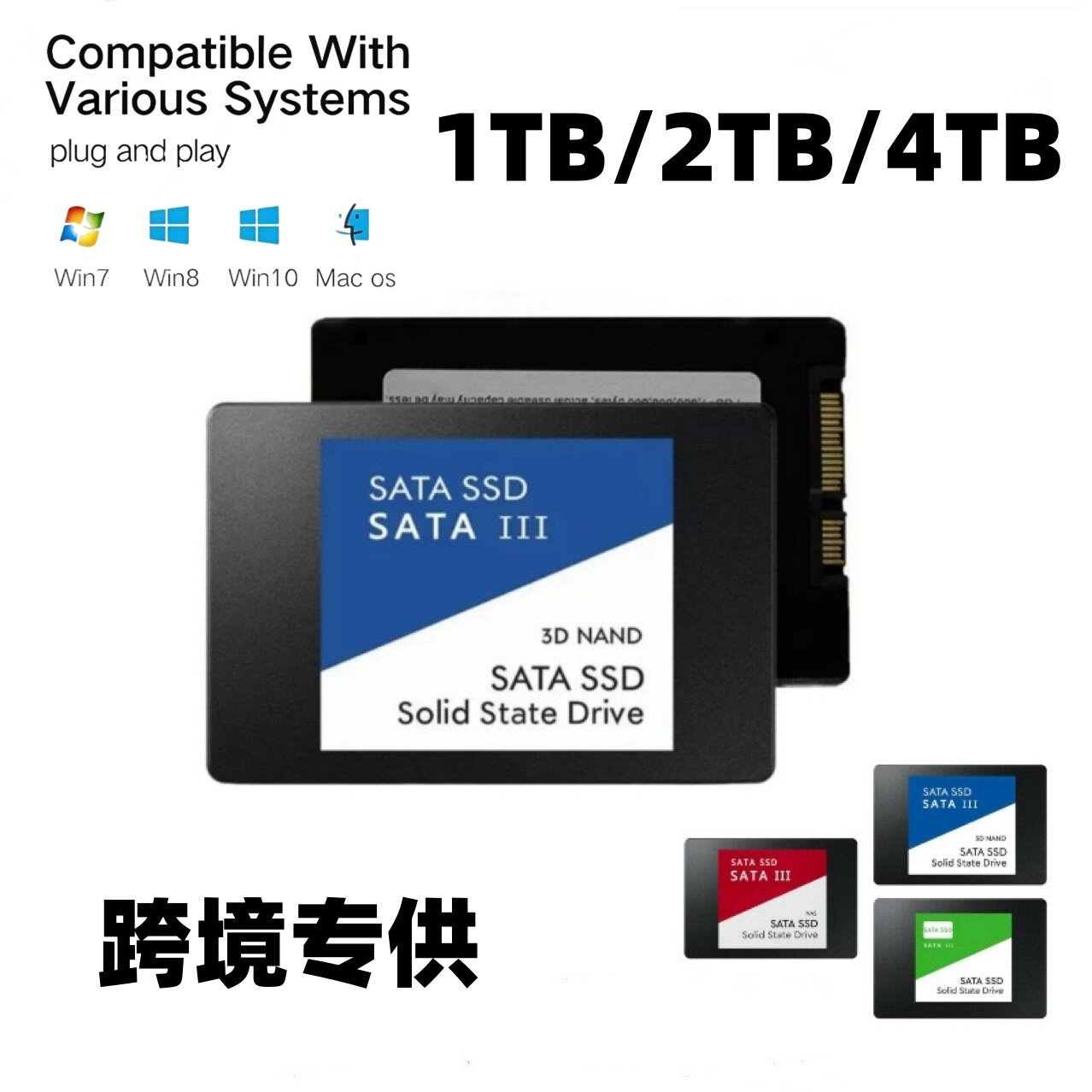 2.5-дюймовый SSD SATA III 512 ГБ внутренний накопитель для настольного и ноутбучного ПК - Синий