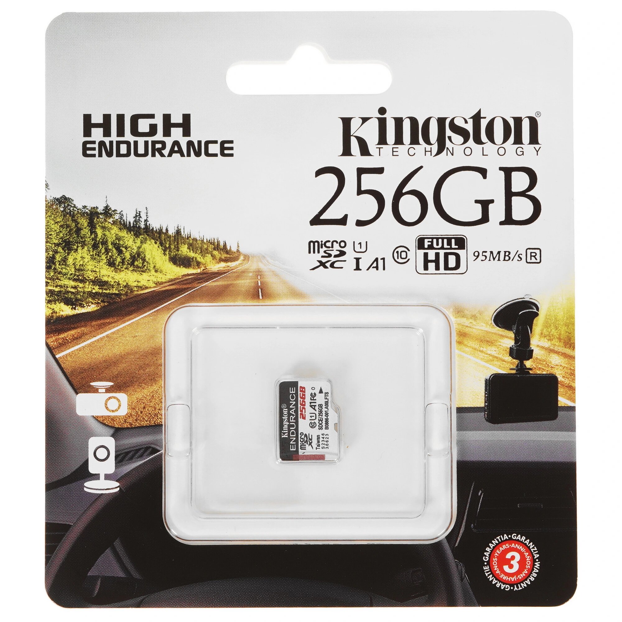 Карта памяти 256 Гб Micro SDXC Kingston High Endurance Class 10 UHS-I U1 A1 [SDCE/256GB] без адаптера