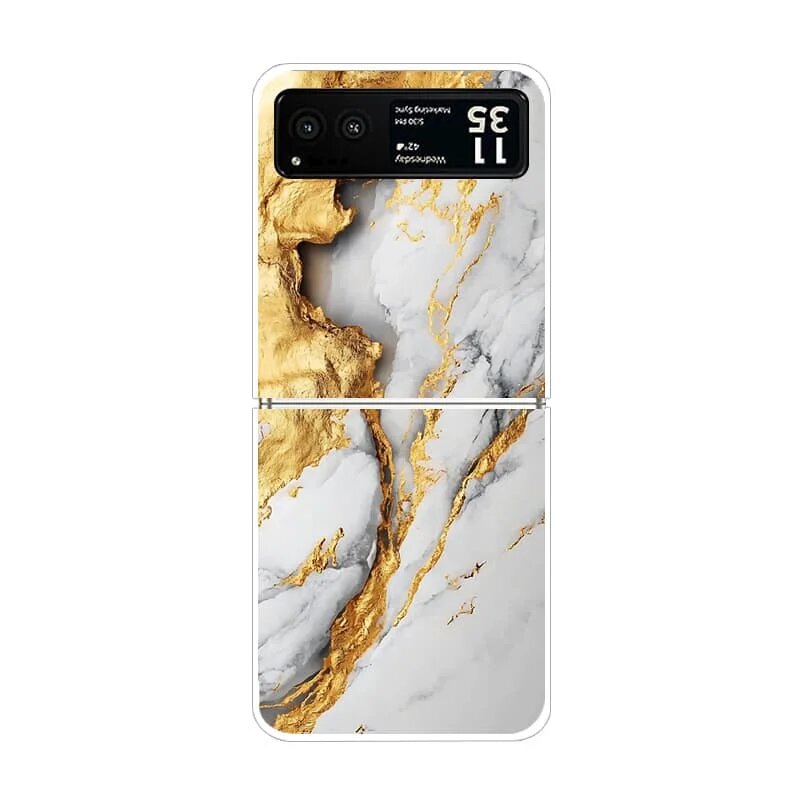 Чехол Motorola Razr 40, X1CODYTMKB60, золотой мрамор