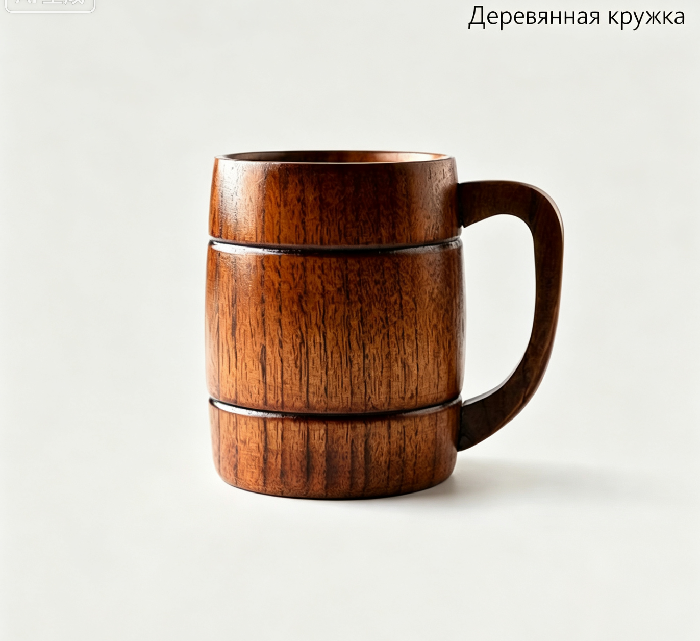 Деревянная кружка в виде бочки с ручкой, натуральная деревянная кружка для пива, чая и напитков, для бани, дачи и дома