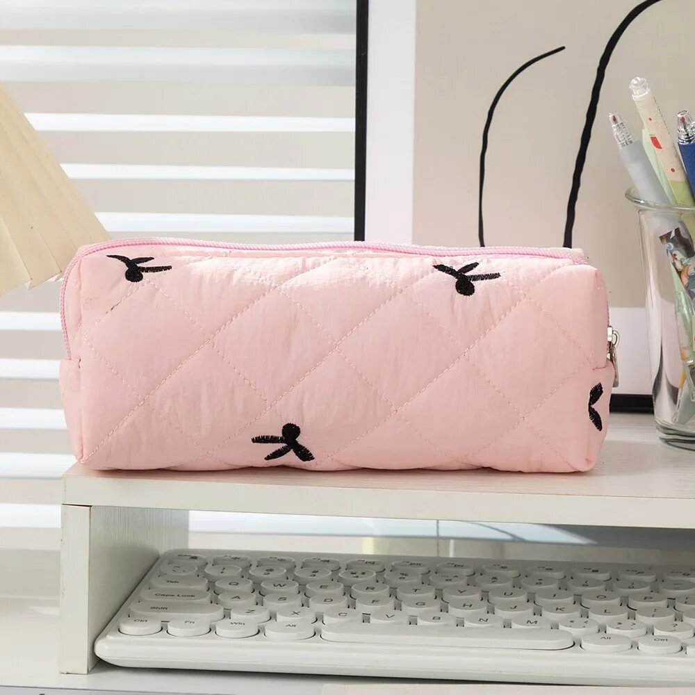 Стеганые сумки-карандаши Cotton Polyester с бантом Розовый, 3