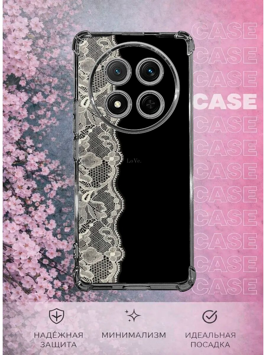 Чехол на Honor X9C с принтом Ангел розовое кружево