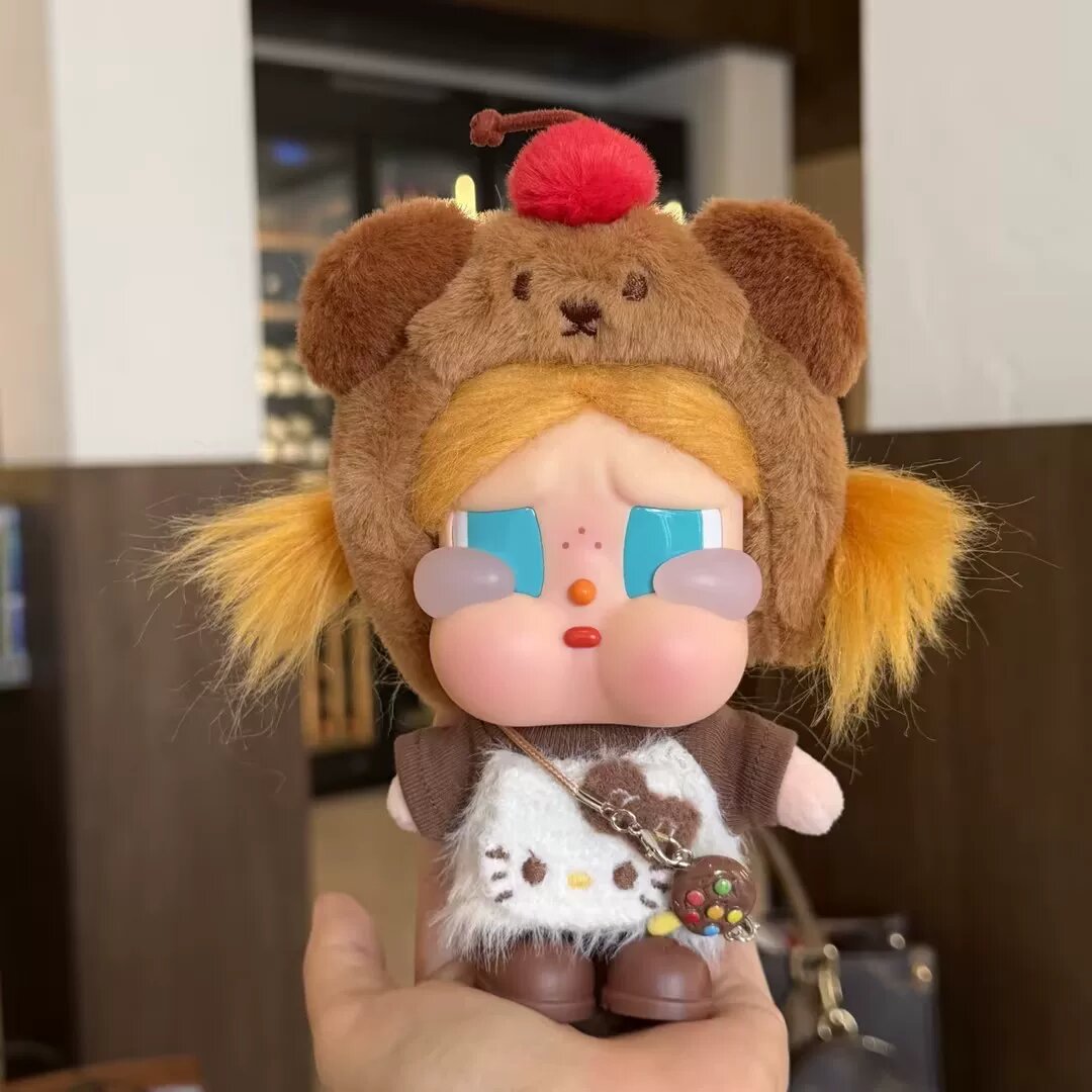 Поп Март Крибейби Резорт Коллекция 10 см Одежда для куклы с Кошачьим Т-Ширтом, Медвежьим Ободком, Коричневыми Туфлями и