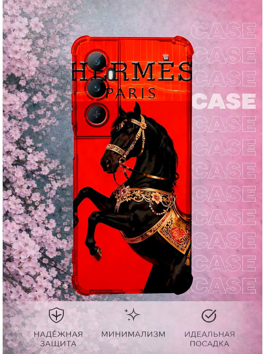 Чехол на Realme C65 с принтом Лошадь Hermes арт