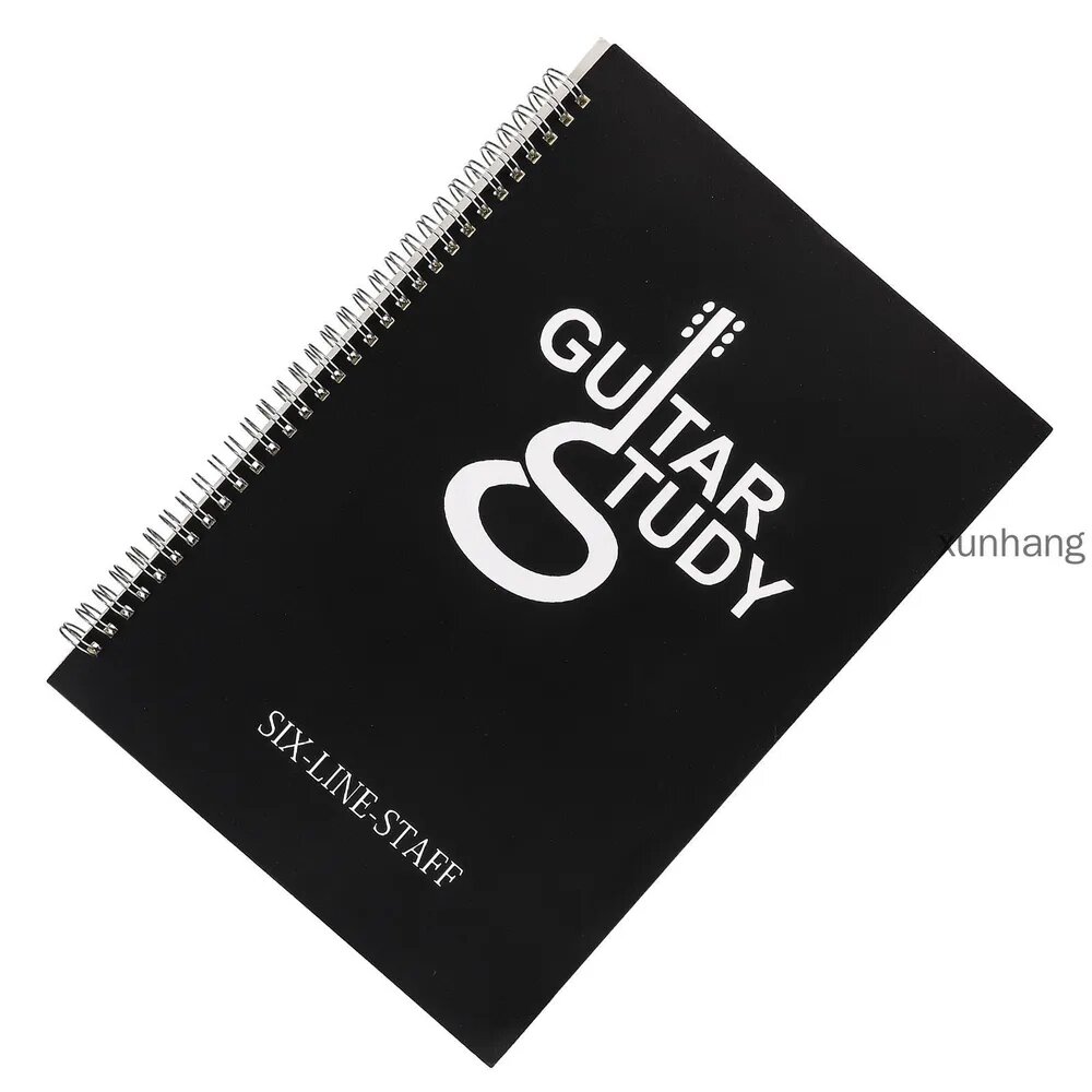 Тетрадь нотный блокнот для гитаристов GUITAR STUDY SIX-LINE-STAFF, черный — фото 1