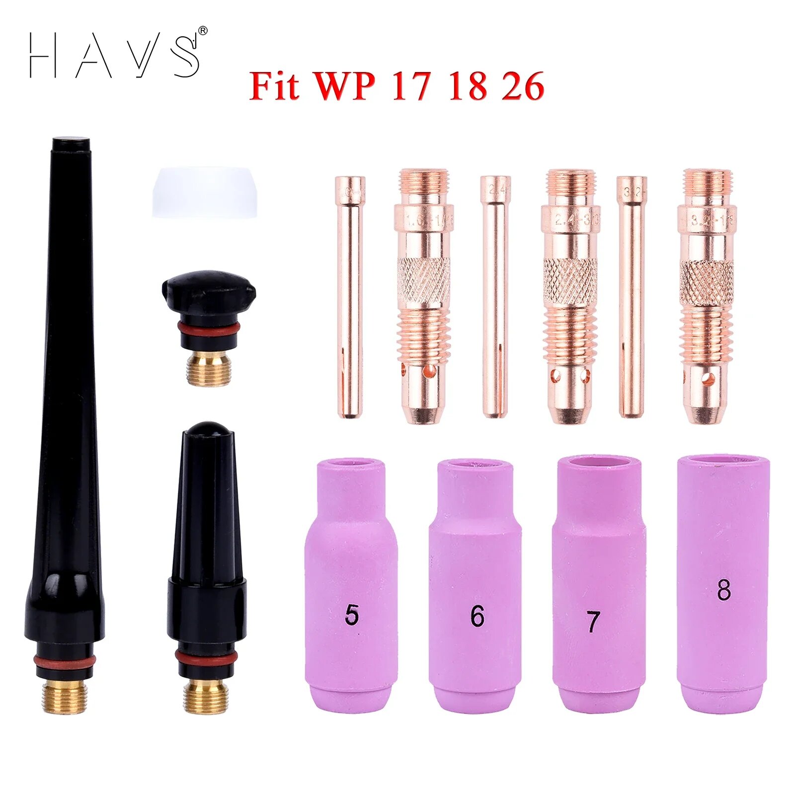 HA&VS Комплект аксессуаров для TIG горелки, 14PCS