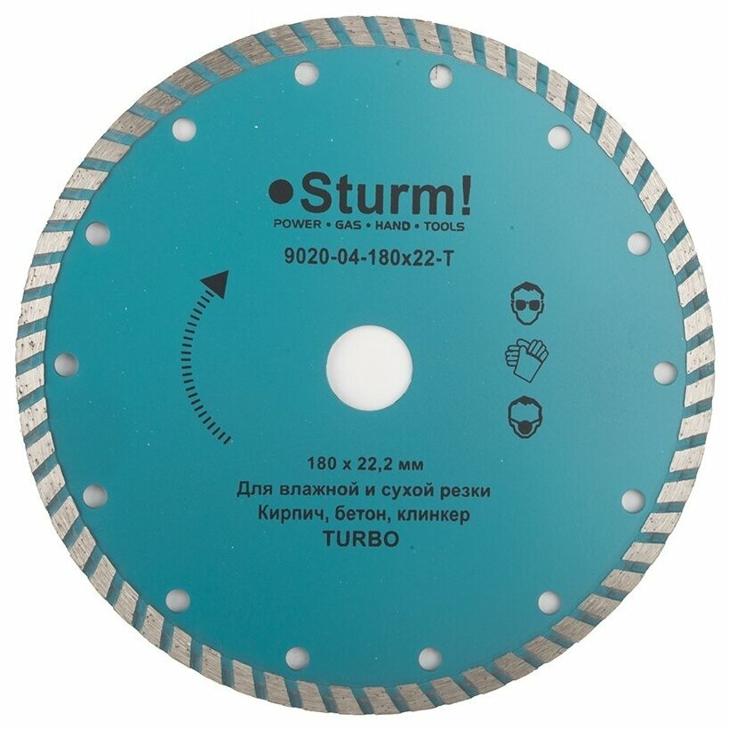 Диск алмазный отрезной Sturm 180x22 9020-04-180x22-T