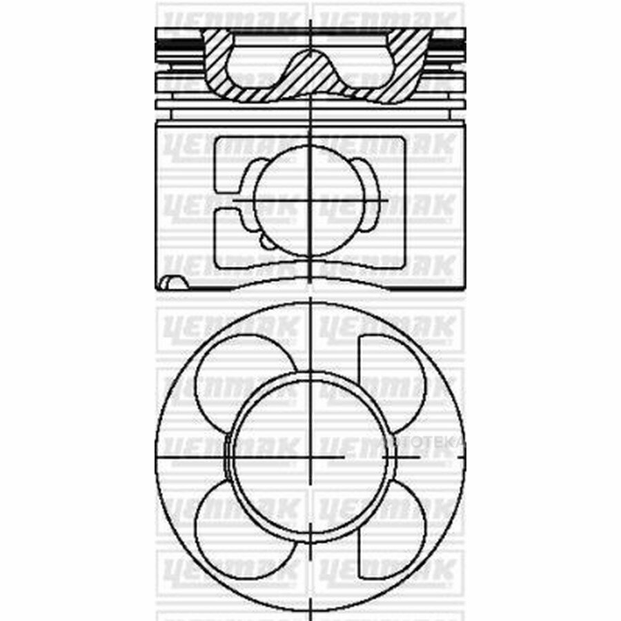 Поршень ДВС с кольцами YENMAK 3104615000 BMW: M57 D30, M47D20R, TD6; O84,000 MM STD