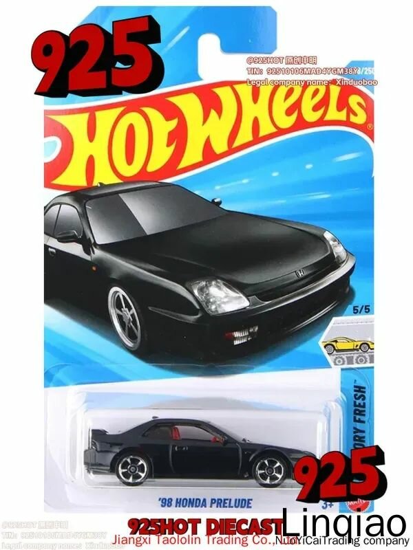 Машинка 925HOT WHEEL C4982 2026F 98 HONDA PRELUDE игрушечная машина