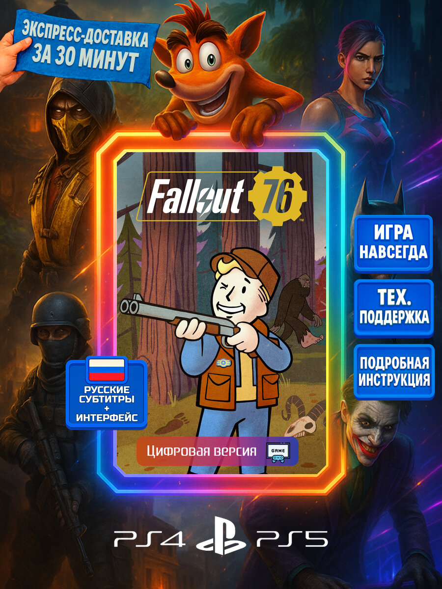 Fallout 76 PS4/PS5 | Моментальная доставка | Русские субтитры и интерфейс | Ролевые игры