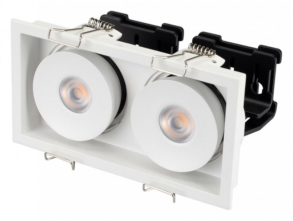 Встраиваемый светильник Arlight CL-SIMPLE-S148x80-2x9W Warm3000 (WH, 45 deg) 026876 цвет плафона подвески Белый, цвет арматуры Белый
