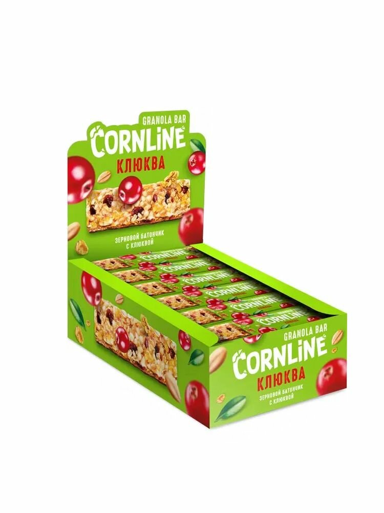 Cornline Зерновой батончик с клюквой, 30 гр х 18 шт