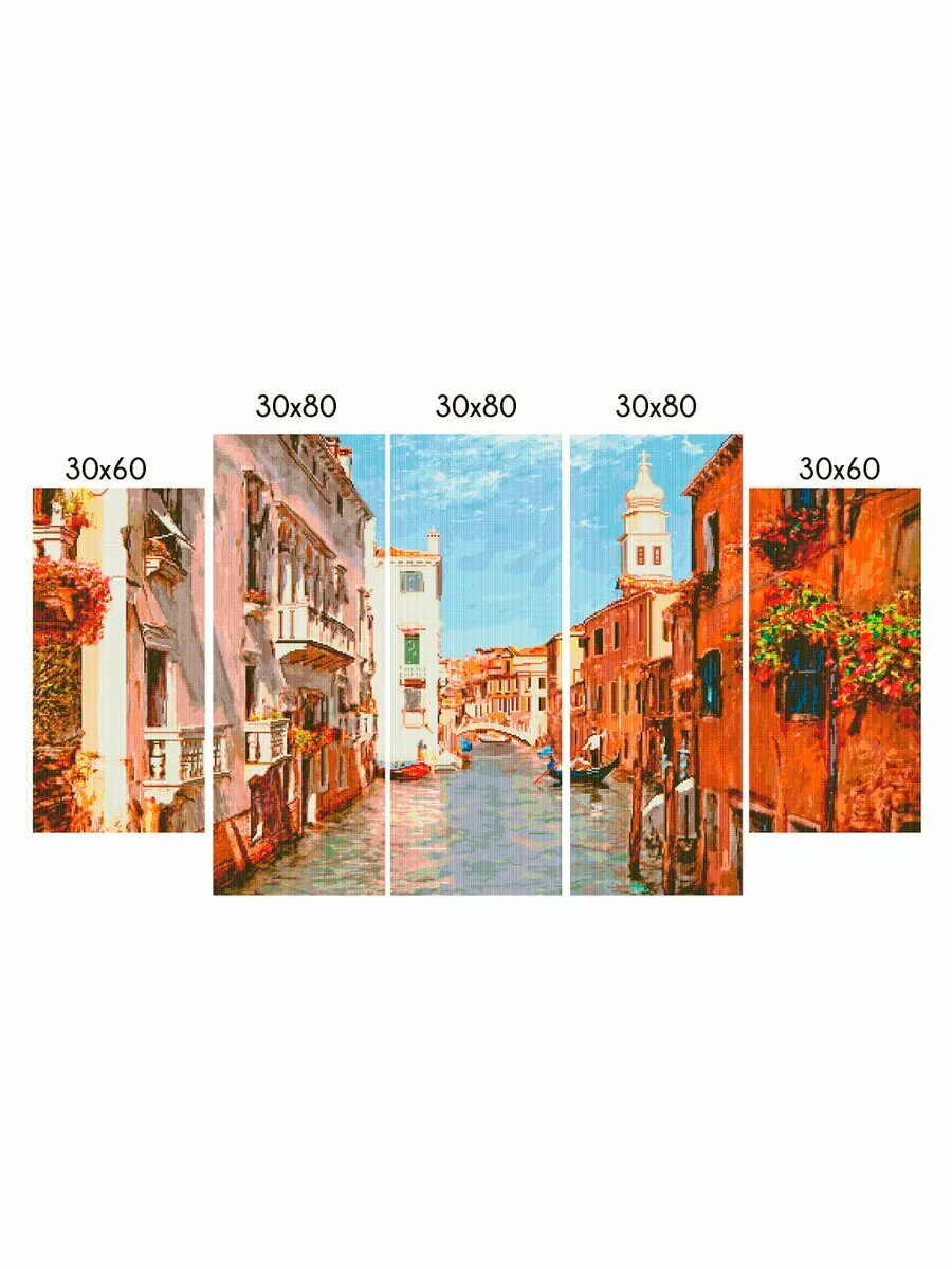 Модульная алмазная мозаика Kubanstar 80x150 см, 5 холстов на подрамнике, полная выкладка, набор для творчества