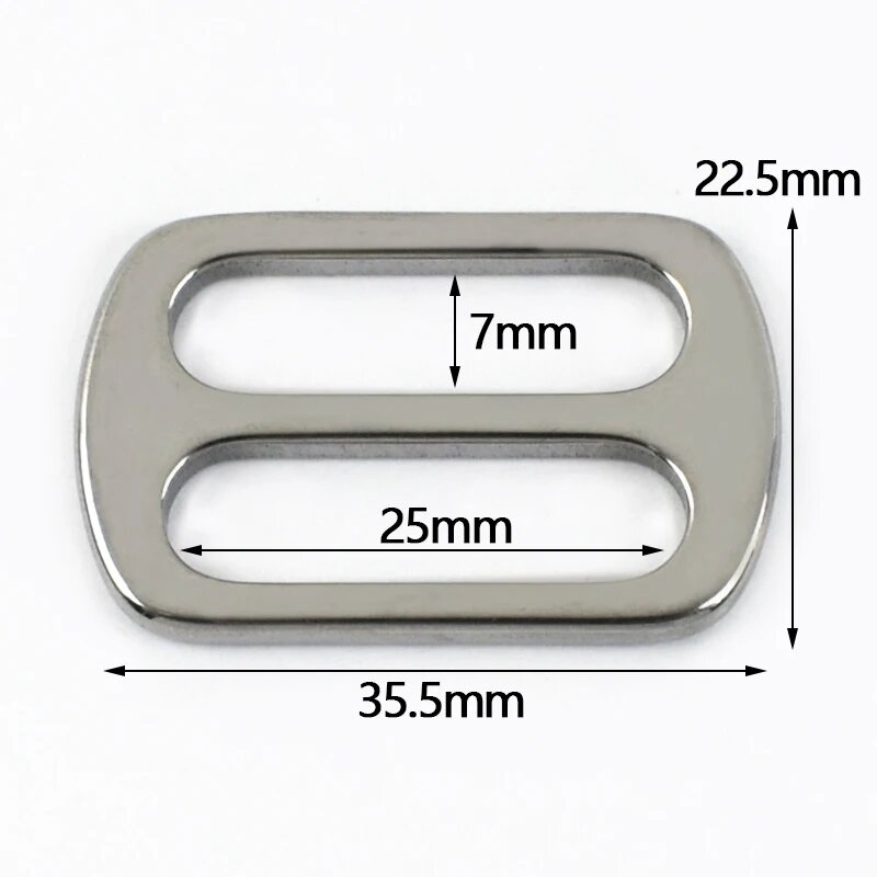 Meetee пряжки-регуляторы металлические 20-38 мм 5Pcs, XP096-SS-25mm