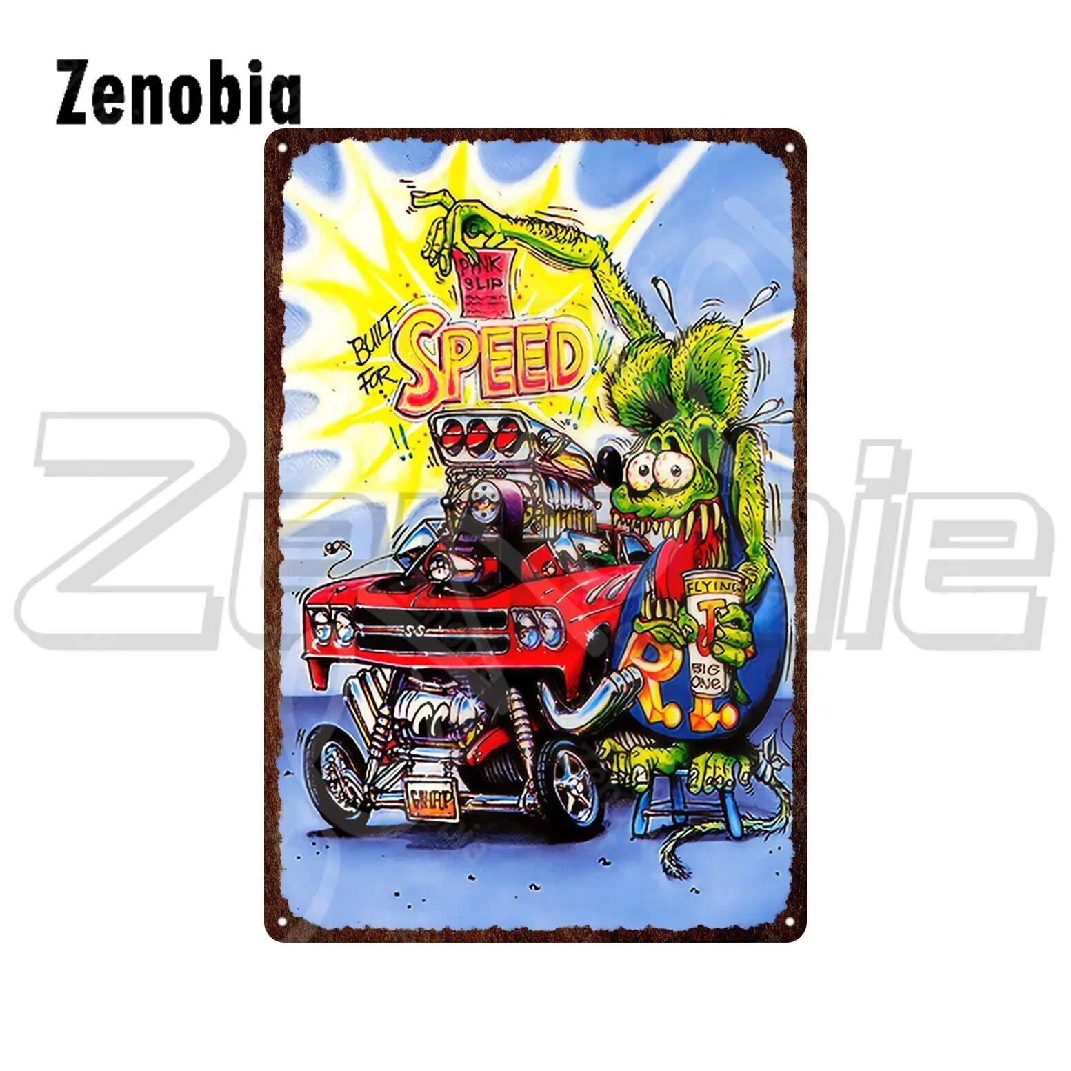 Металлическая вывеска Rat Fink 20x30cm, 10