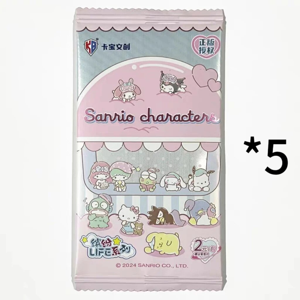 Коллекционные карты Sanrio Kuromi Hello Kitty Shining Card 5Bag(15Pcs Cards)