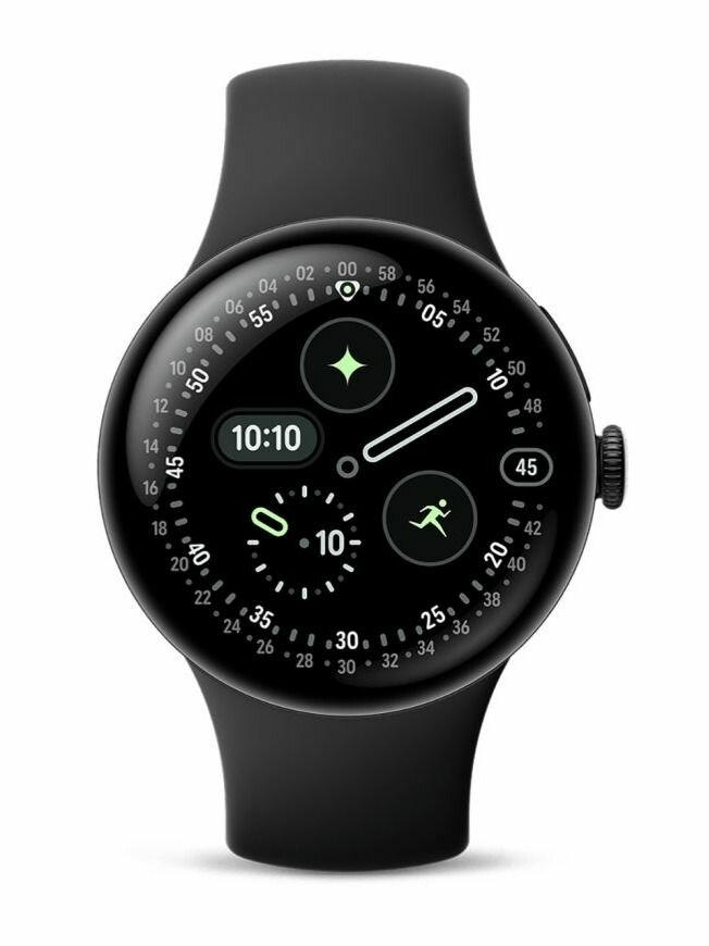 Google Pixel Watch 3, 45mm, Wi-Fi, Matte Black With Obsidian Band