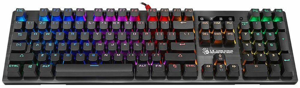 A4Tech Игровая клавиатура проводная B820R (BLUE SWITCH), (LK Light Strike Blue), черный
