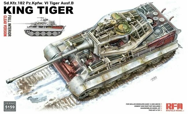 5159 RFM Танк Tiger Ausf. B King Tiger (с интерьером, прозрачные детали в комплекте) 1/35