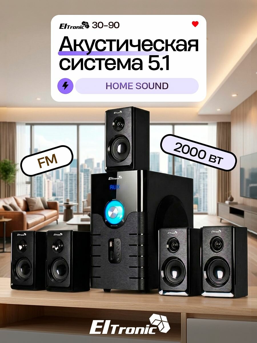 Акустическая система ELTRONIC 30-90 HOME SOUND черная