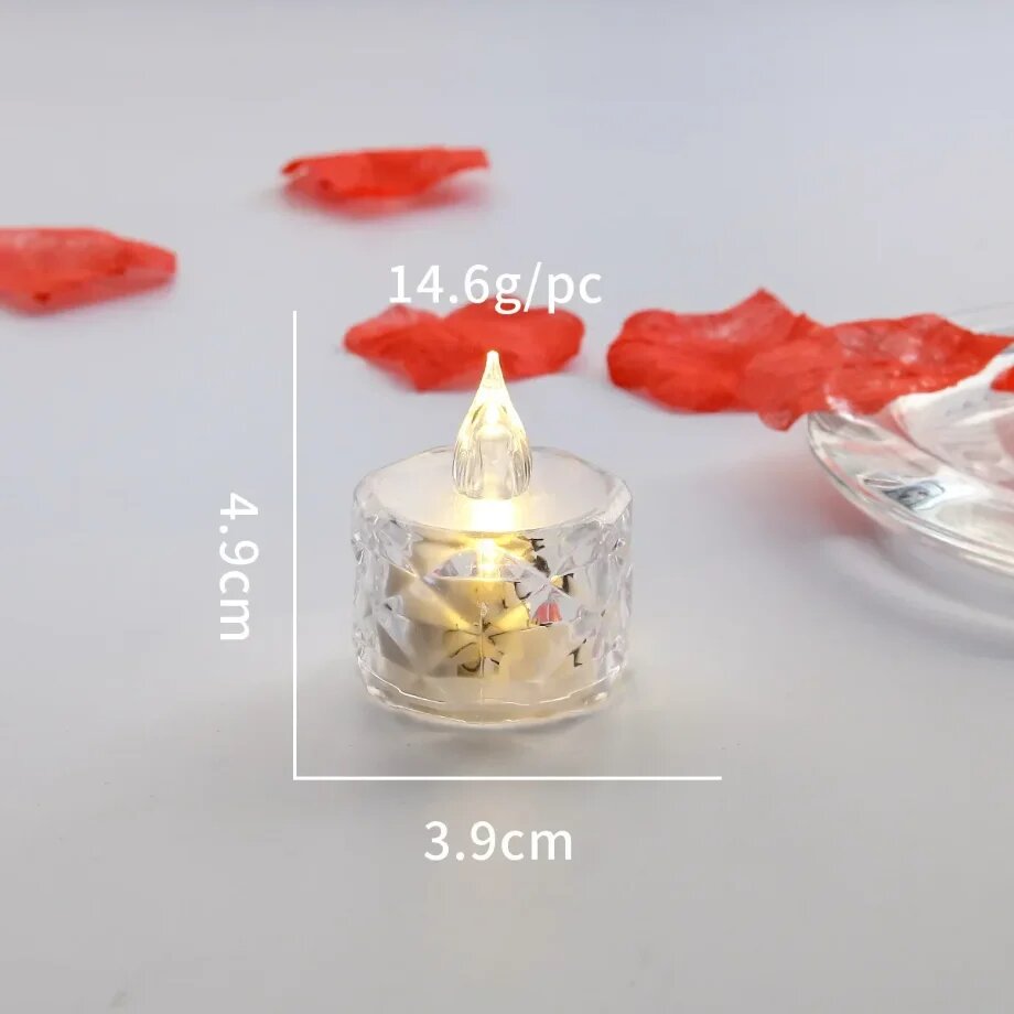 Электронные светодиодные свечи из полипропилена, 1-24 шт. 3-Pack, S-Crystal candle