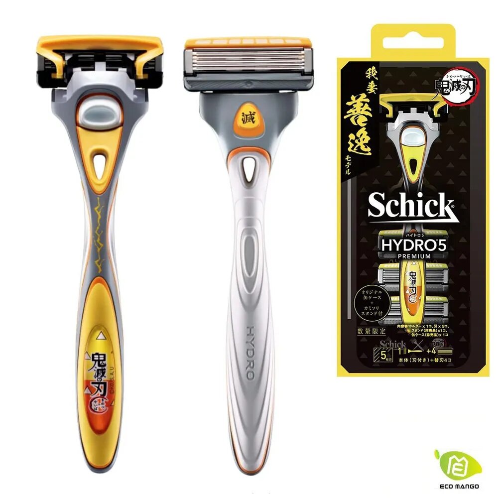 Бритва Schick Hydro 5 Premium, модель Demon Slayer Zenitsu Agatsuma (с лезвием + 4 сменных лезвия)