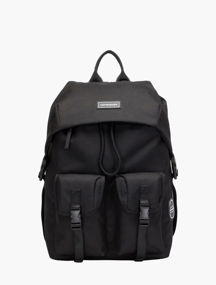Рюкзак из рипстоп полиэстера Consigned Orrice Flap Over Black (Черный)