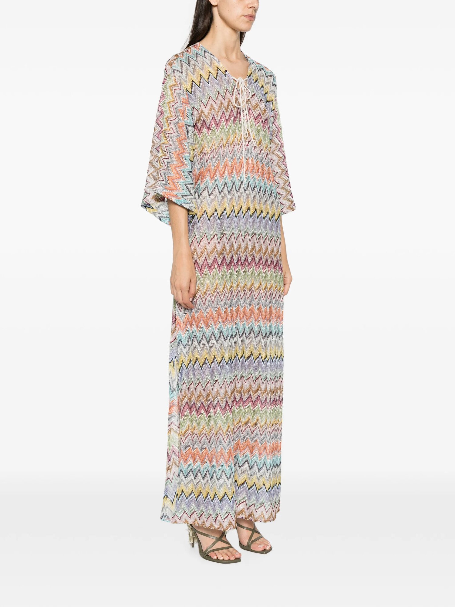 Накидка Missoni Zigzag-knit lace-up beach cover-up, размер 38 — фото 1