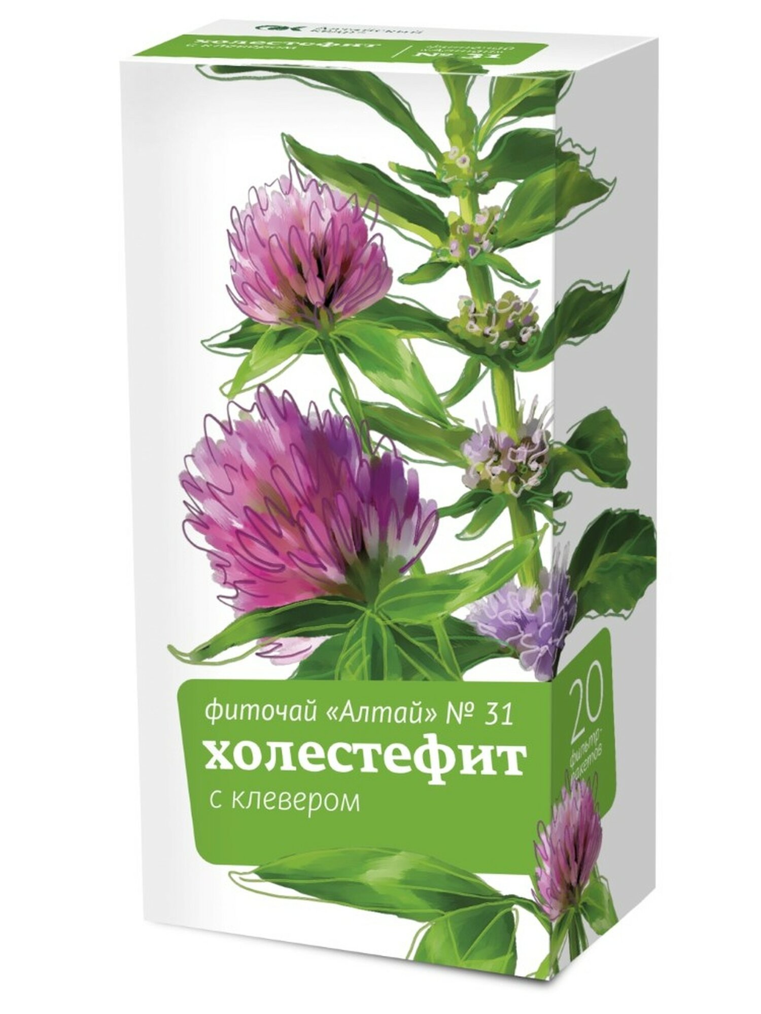 Фиточай алтай №31 холестефит С клевером 2,0N20Ф/П — Фиточай (сбор трав) - фильтр - пакеты массой 2,0 г - 20 шт в уп.
