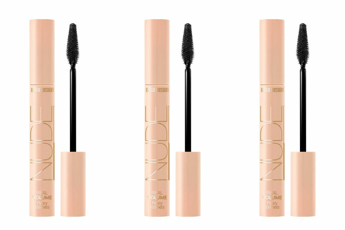 BelorDesign Тушь для ресниц объемная NUDE Harmony, черная, 3 шт