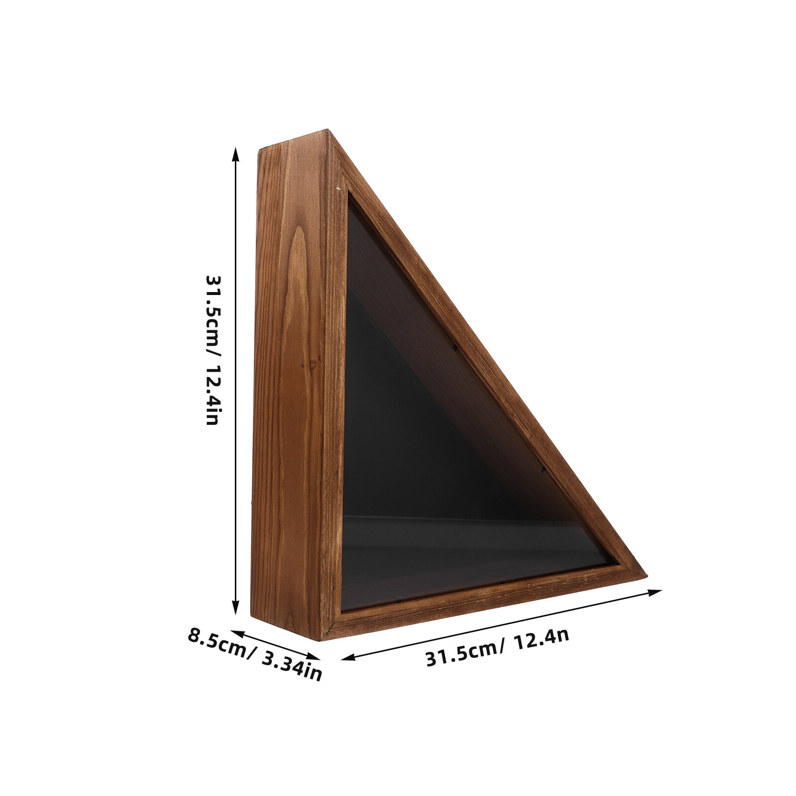 Деревянный Держатель Флагов В Forme Треугольника Коричневый 44.00X22.00X8.50Cm