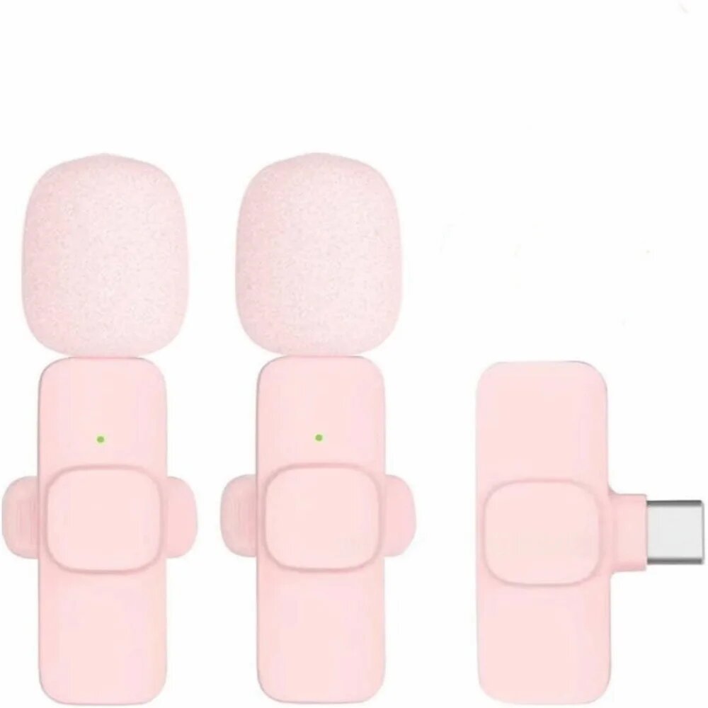 Розовый петличный микрофон USB-C 2шт