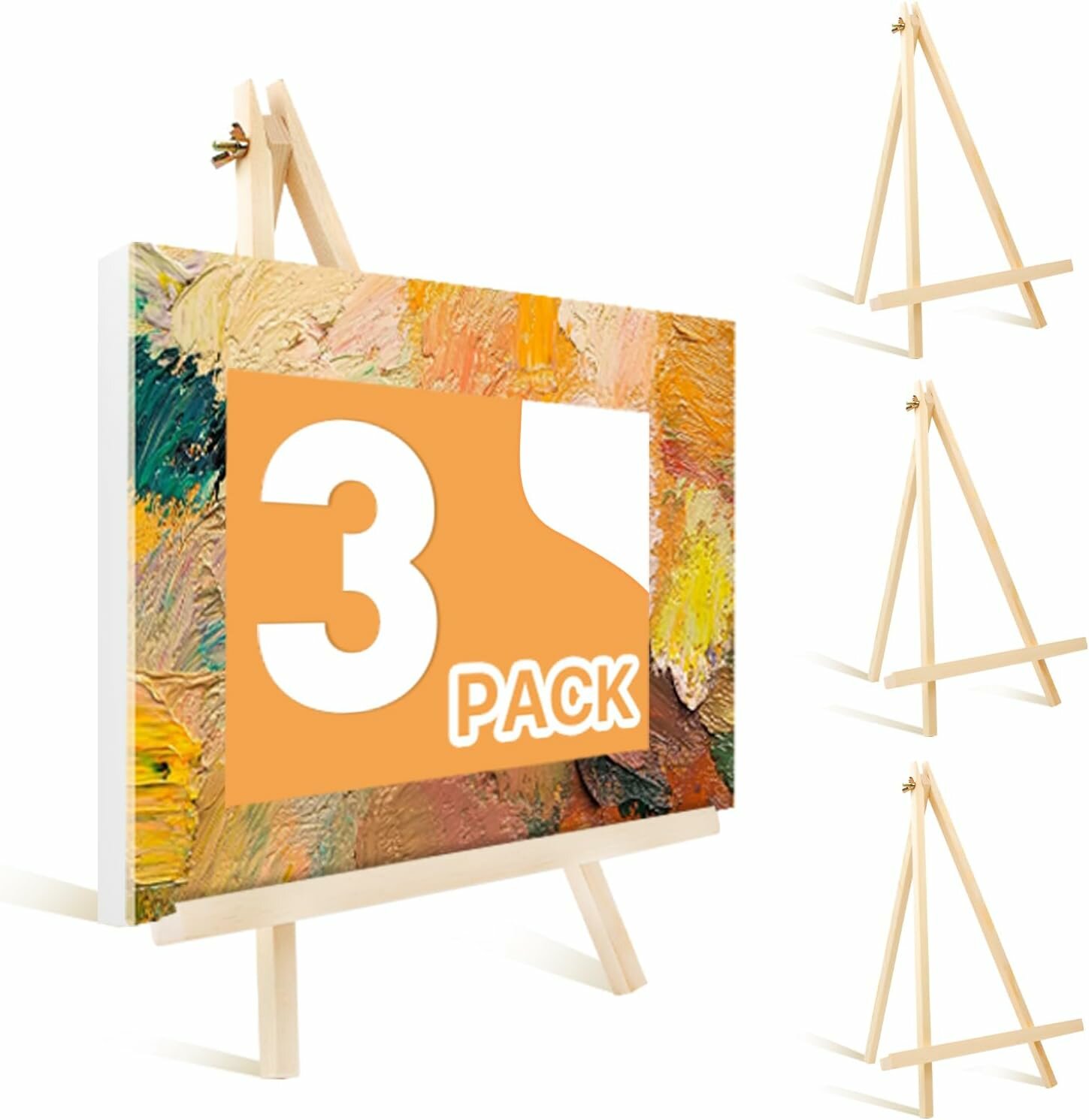 Набор из 3 деревянных мольбертов 14 дюймов, настольные мольберты для демонстрации картин, художественных вечеринок, портативные держатели холстов. настольные портативные 14-дюймовые