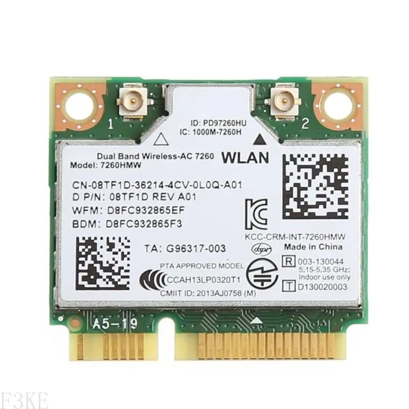 OPEN-SMART Беспроводная сетевая карта F3KE BT4.0 для Intel 7260HMW AC CN-08TF1D 2,4+5G