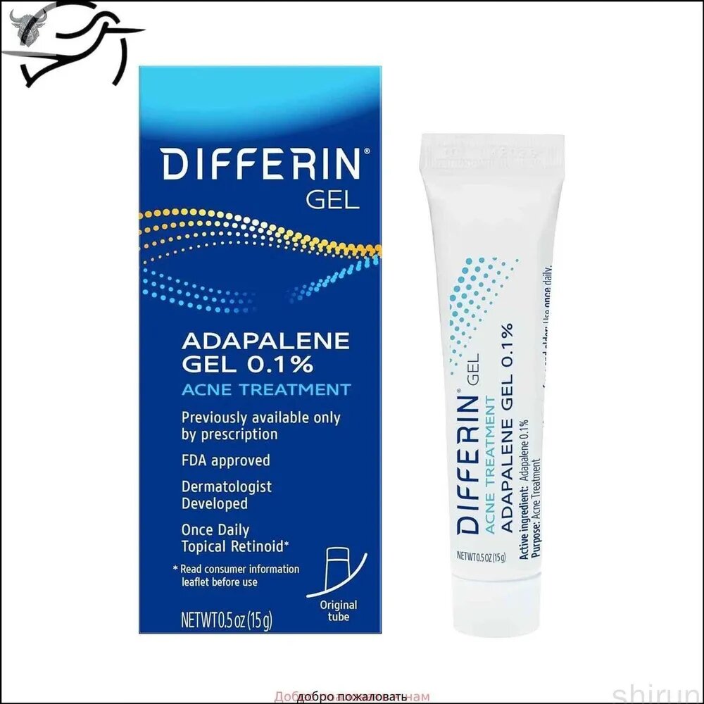Differin, 0,1% Adapalen гель для ухода за кожей, для облегчения прыщей (лицевой витаминной кислоты), 15 г, Differin гель--260518