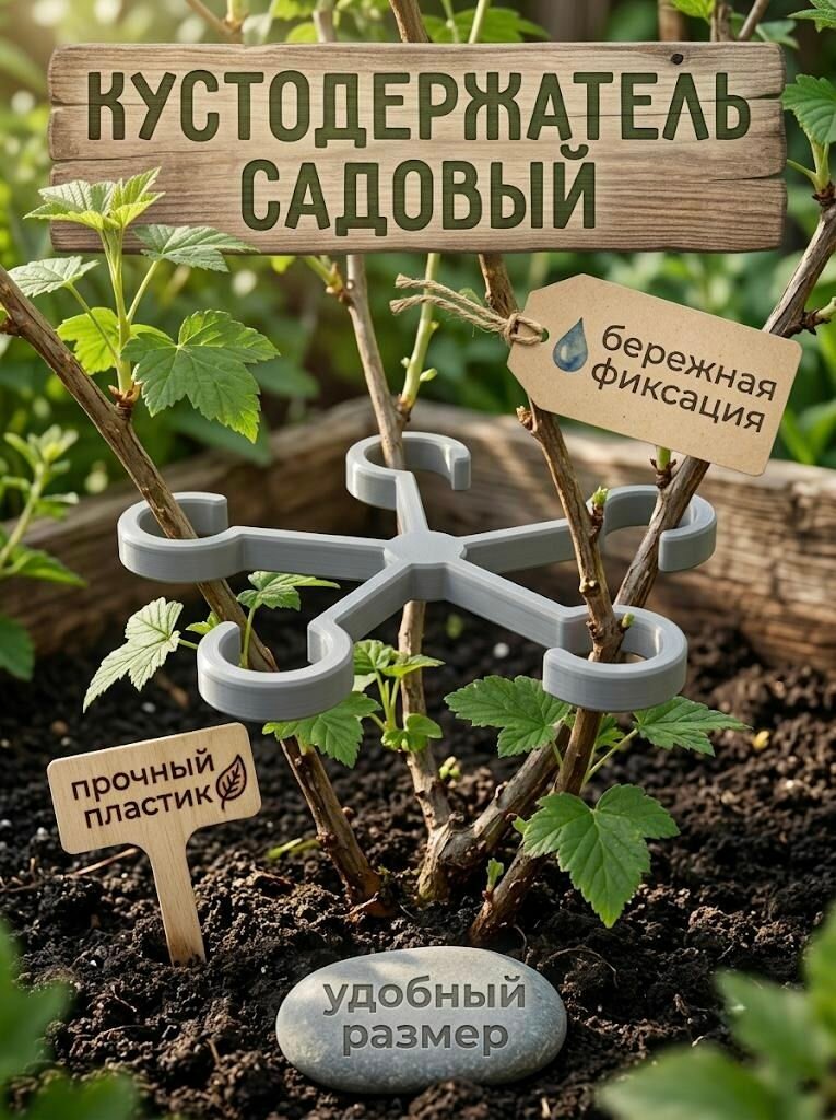 Кустодержатель садовый 5 крюков для пионов смородины крыжовника опора для кустов