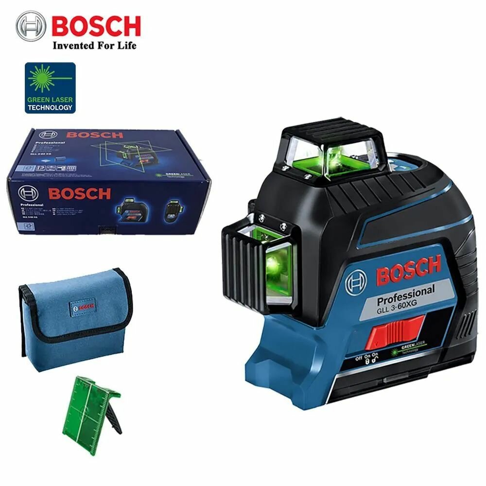 Лазерный уровень/нивелир Bosch GLL 3-60XG(12 линии, Зелёный свет),