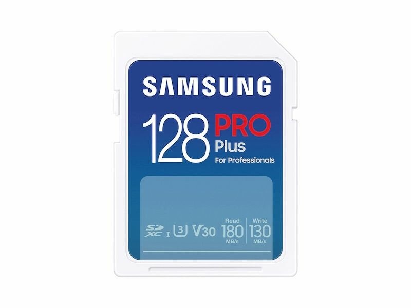 Samsung PRO Plus 128 ГБ Карта памяти SDXC, с адаптером, MB-SD128SB/WW, синяя