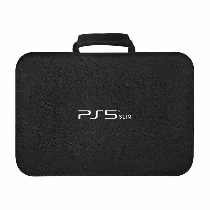 Сумка-чехол для игровой приставки PlayStation 5 SLIM, черная, с отделением для контроллеров