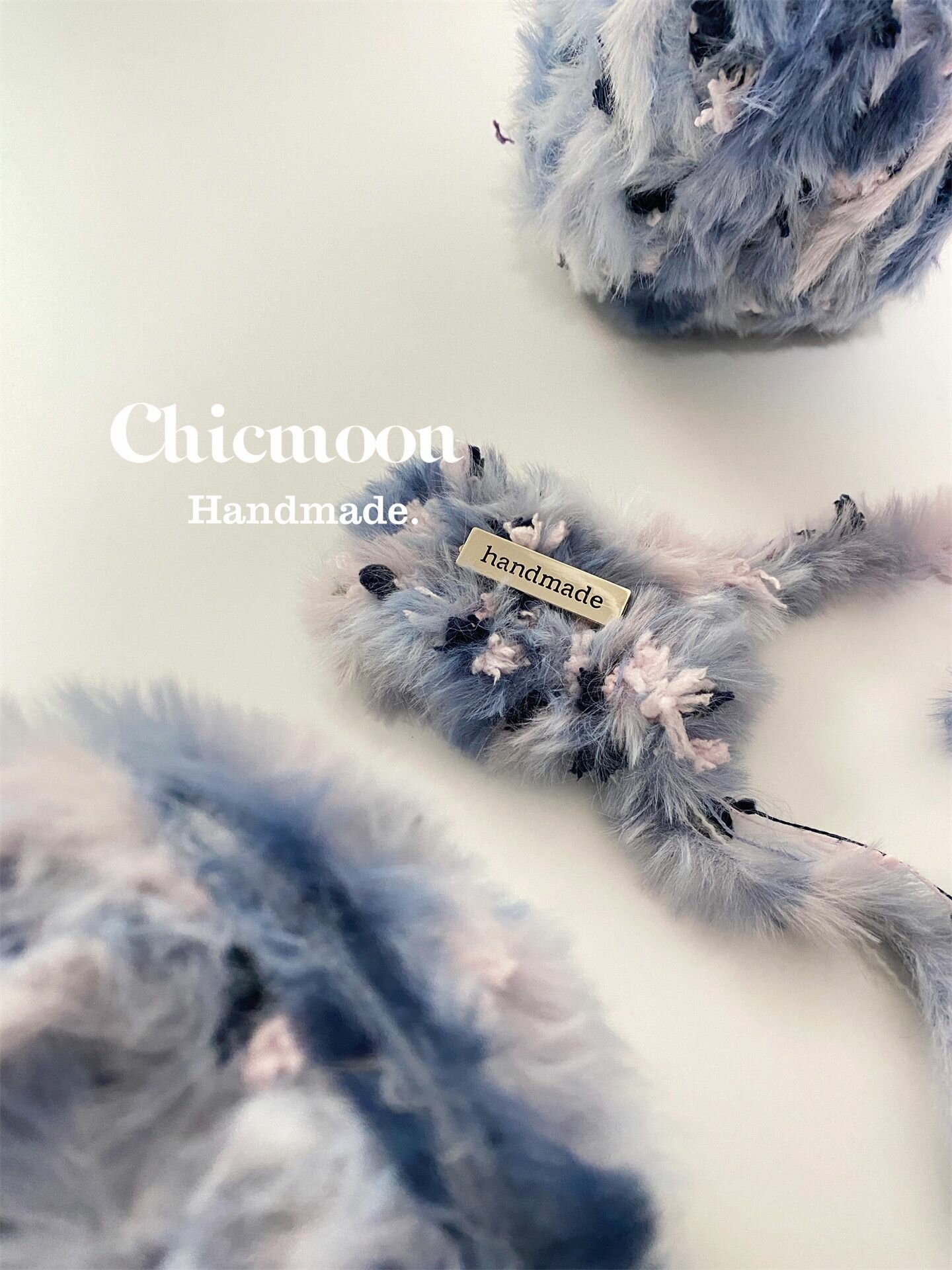 Фантазийная пряжа"Черничный зефирручного микса Chicmoon Handmade, 100 г / 40 м ручной микс толстая пряжа