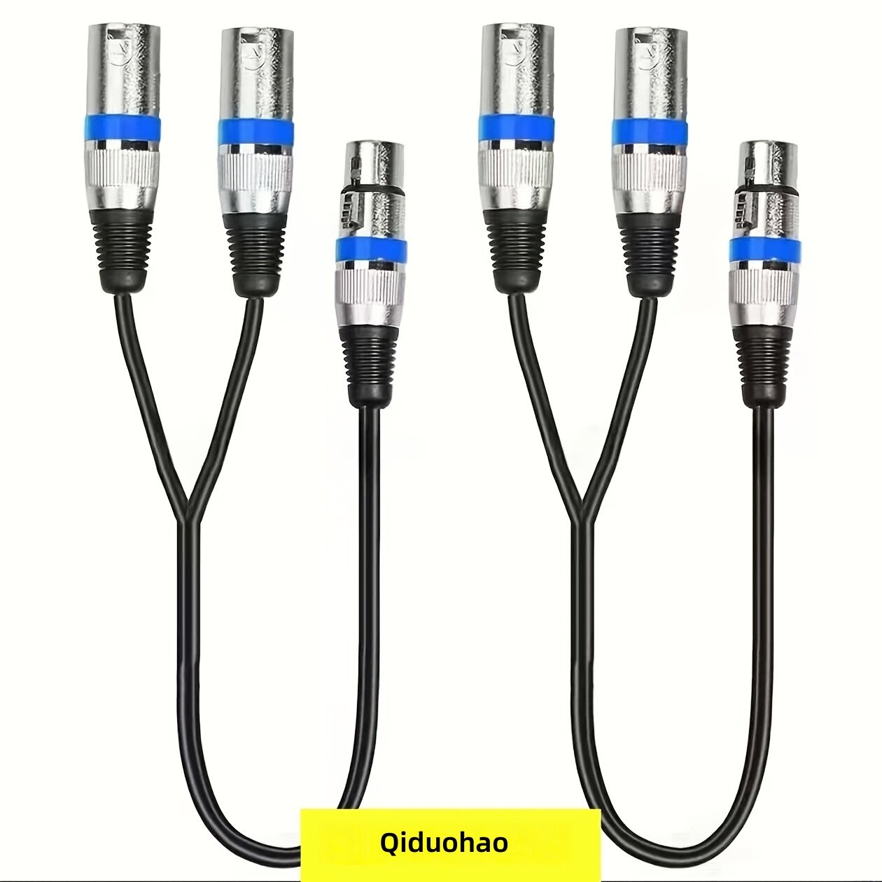 Y-образный разветвитель XLR, 2 шт, синий, длина 19.69 дюйма, для микшерных пультов, микрофонов, колонок, усилителей и световых контроллеров