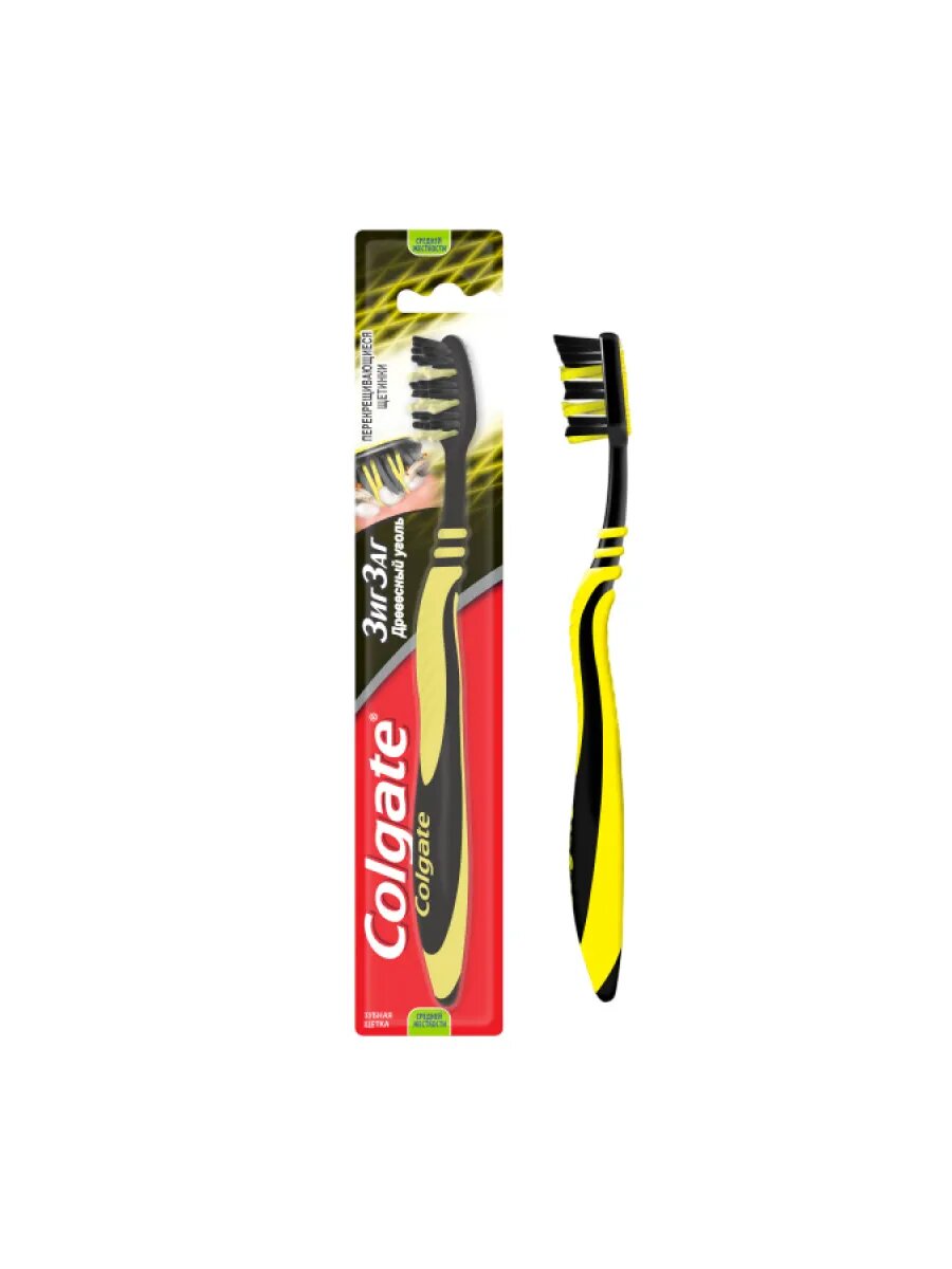 Colgate Зубная щетка Зигзаг Древесный уголь средняя 1 шт