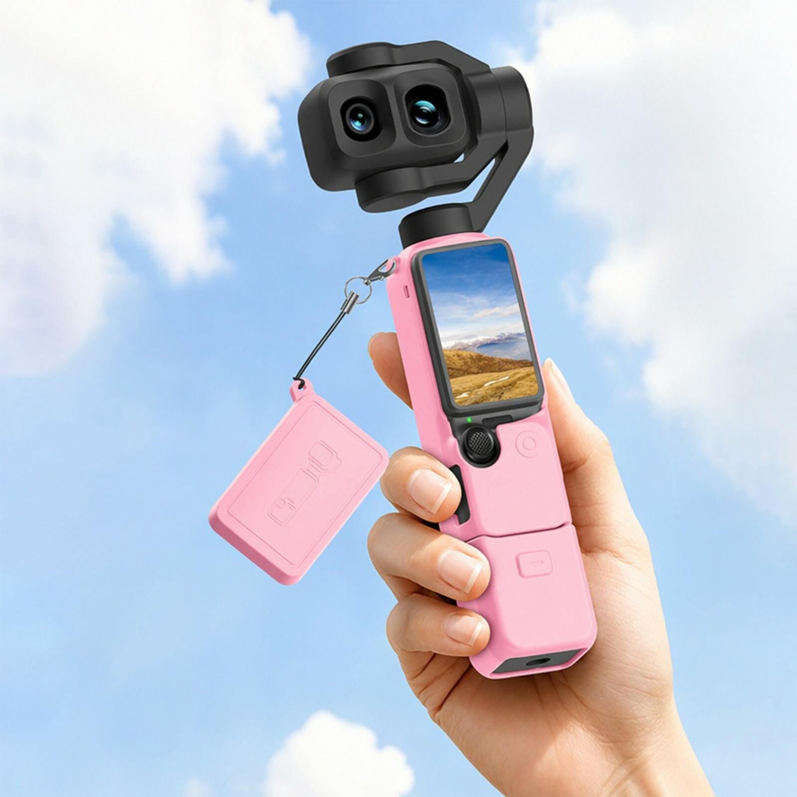 Чехол для DJI Osmo Pocket 4P из силикона в розовом цвете, комплект из четырёх элементов розовые силиконовые чехлы для карманной камеры
