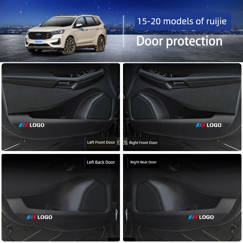 Набор из 4 шт. ковриков для дверей Ford Edge 2015-2020 гг. с защитой от царапин для салона автомобиля