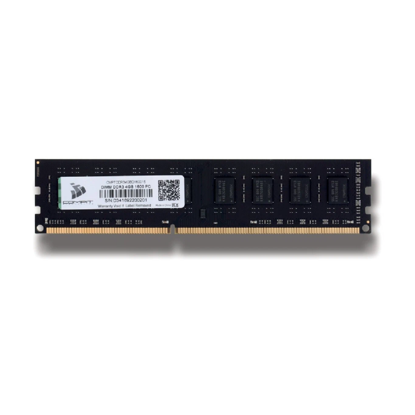 Оперативная память COMPIT CMPTDDR34GBD160015, 4 Гб, DIMM DDR3, 1600 МГц, CL11, 1.5 В, черный